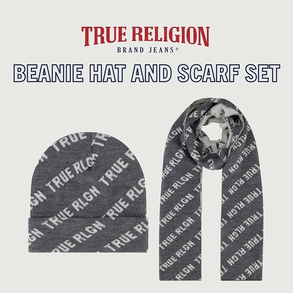 True Religion | Accessories | Nwt True Religion Beanie Hat Set Cuffed ...
